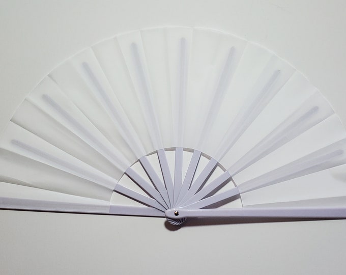 White Folding Hand Fan | Clack Fan | Line Dancing Fan | Rave Fan - Etsy