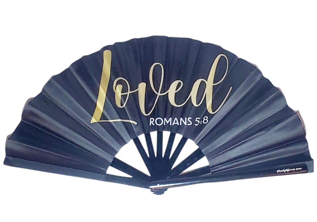 Loved Bible Verse Church Large Hand Fan Clack Hand Fan Church Fan ...