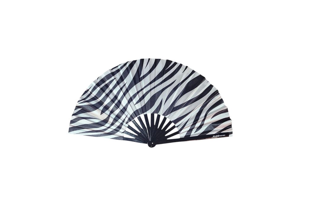 Zebra Print Clack Fan | Line Dancing Fan | Bamboo Wall Fan | Bamboo Fan ...