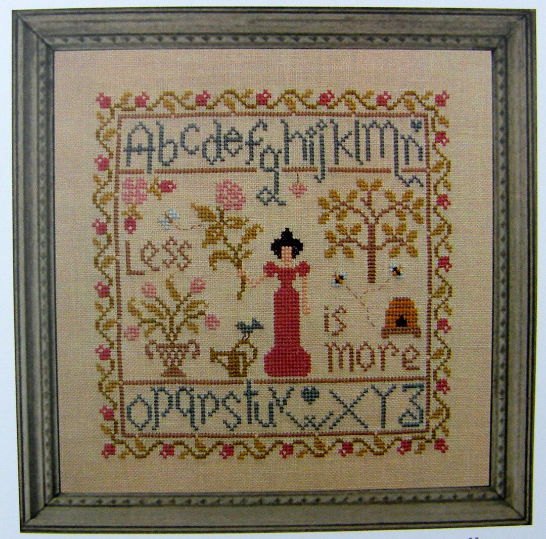 ABC Sampler Cross Stitch Chart: Elegant Lady in Garden - Etsy