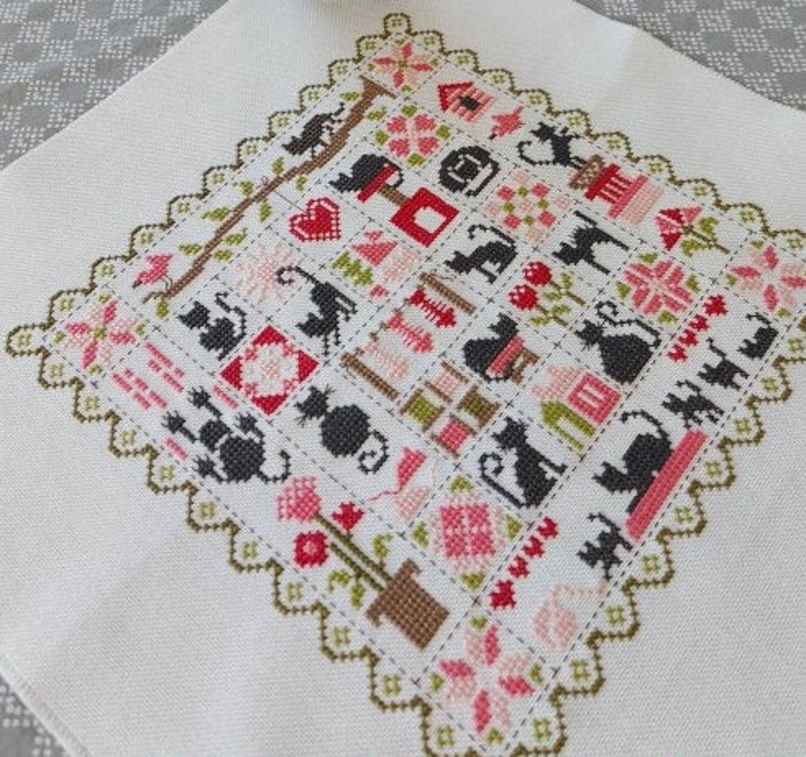 Patchwork Cats Counted Cross Stitch Chart in a Patchwork | Etsy