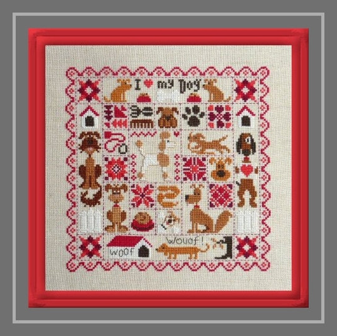 Patchwork Dogs – Counted Cross Stitch Chart to Work in 11 Colours of ...
