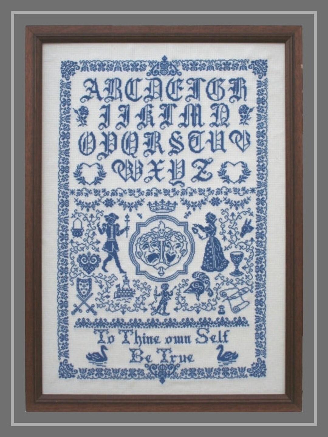 Shakespeare - the Bard of Avon - Sampler, Printed Cross Stitch Chart ...