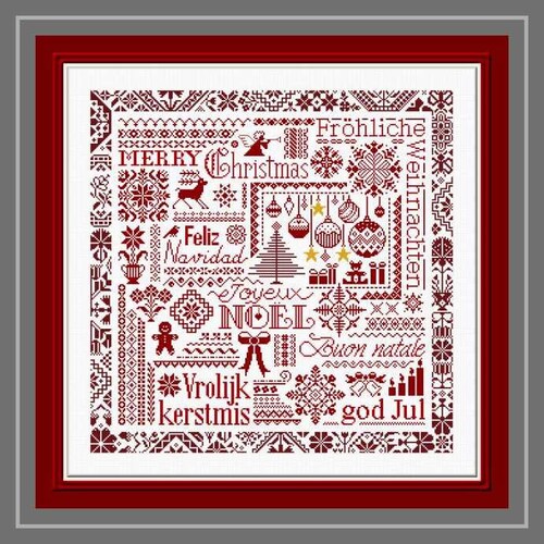Christmas Sampler Primitive Winter Cross Stitch Winter - Etsy
