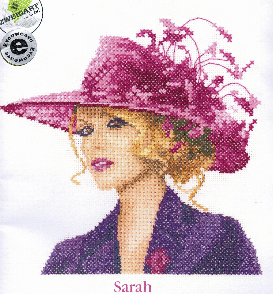 Kit, Sarah, Elegant Lady and Hat Counted Cross Stitch Kit. - Etsy