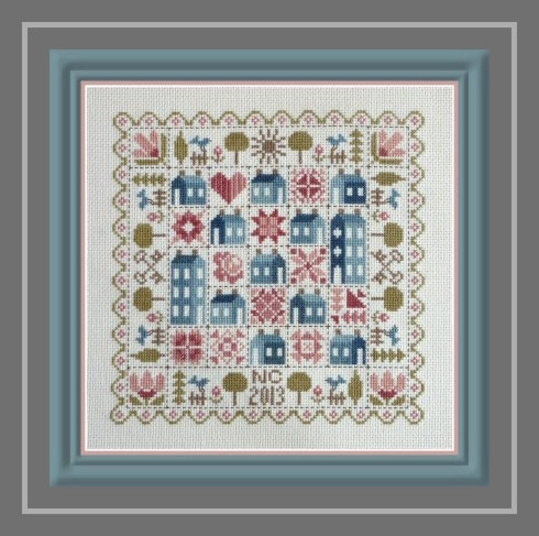 Patchwork Houses Counted Cross Stitch Chart. - Etsy