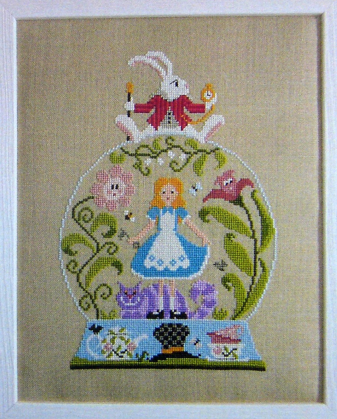 Alice in Wonderland Snow Globe Design Counted Cross Stitch Chart. - Etsy