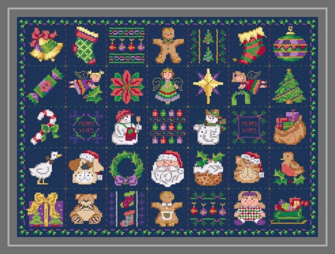 Christmas Sampler. Counted Cross Stitch Chart. - Etsy