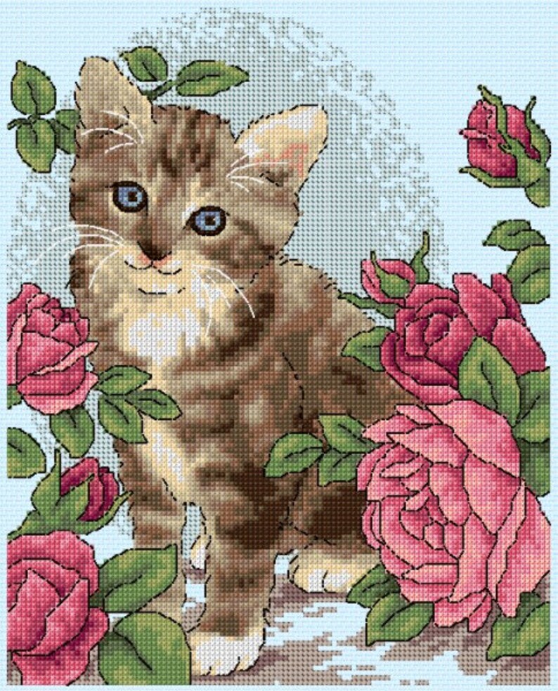 Autumn Cat Design Counted Cross Stitch Chart. - Etsy