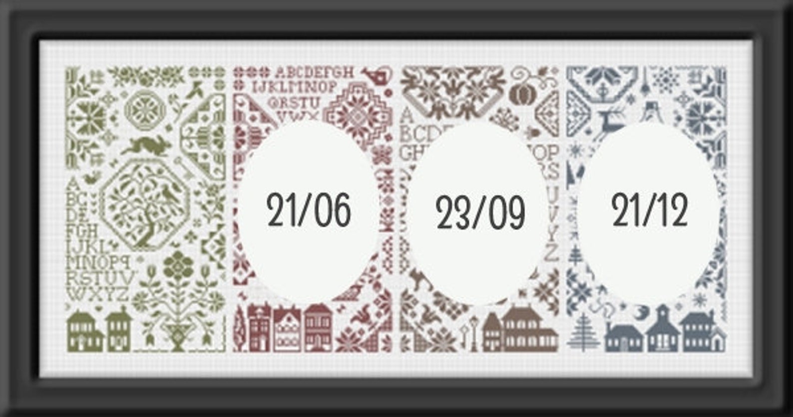 Spring Quaker Sampler Counted Cross Stitch Chart to Work in | Etsy