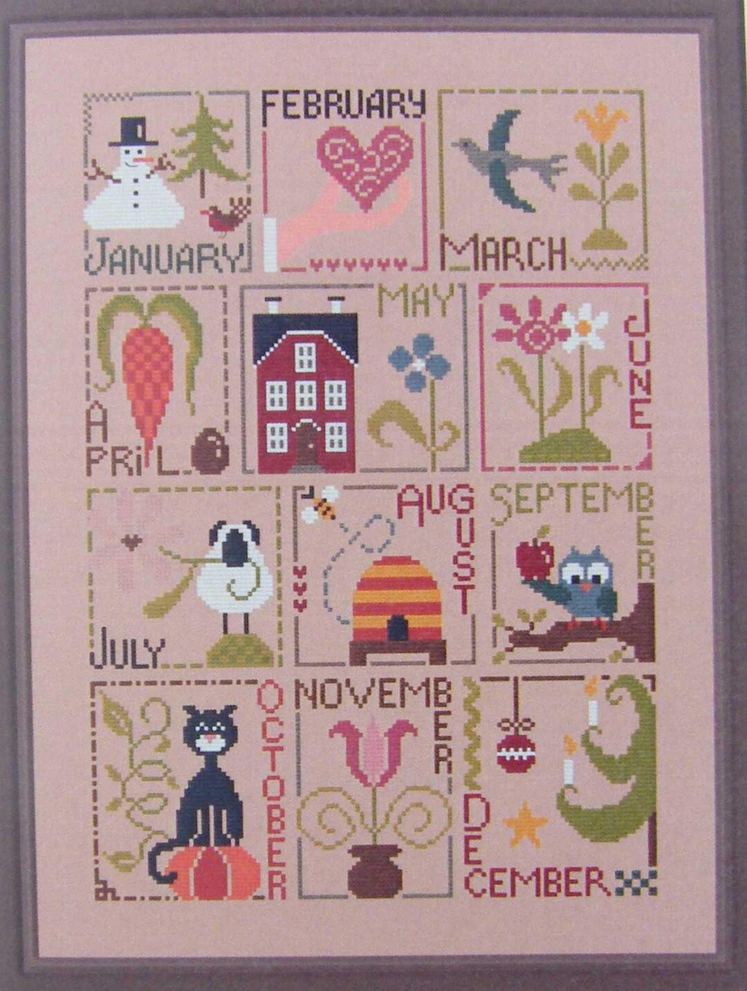 Months of the Year Cross Stitch Chart: Seasonal Motifs (english or ...