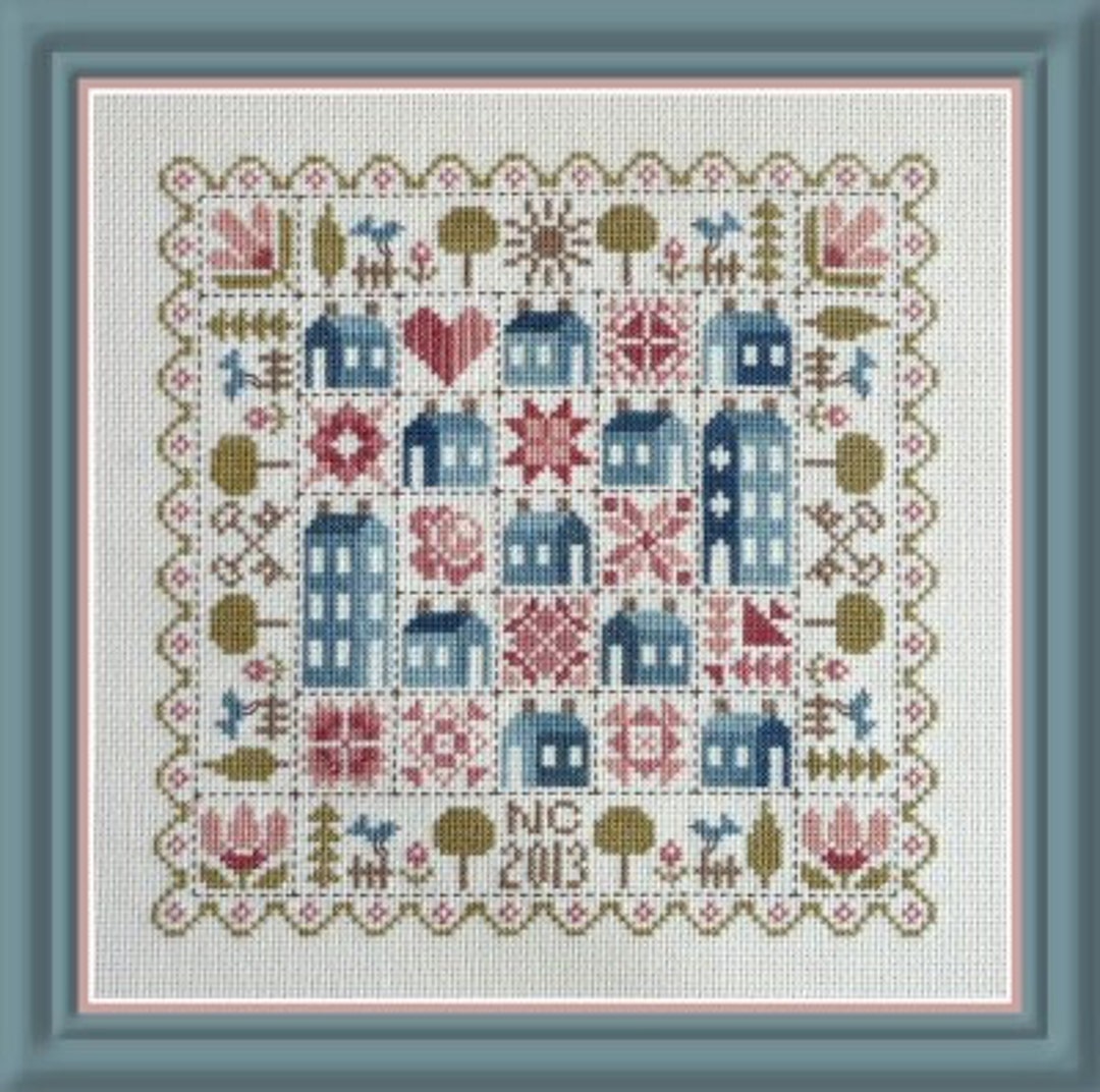 Patchwork Houses Counted Cross Stitch Chart. - Etsy