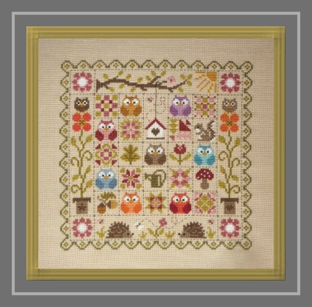Patchwork Owls – Printed Counted Cross Stitch Chart. - Etsy