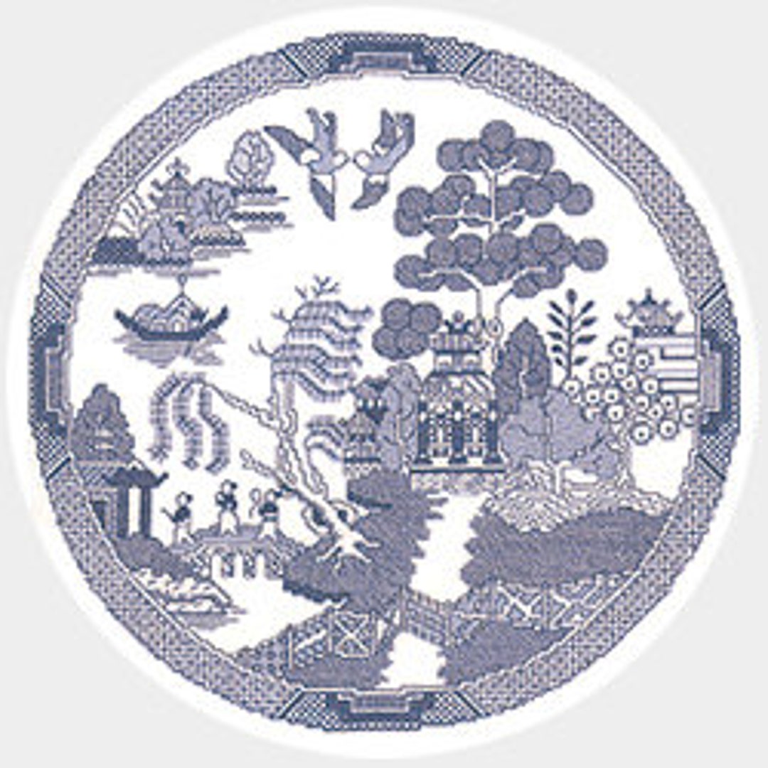 Willow Pattern Counted Cross Stitch Chart. Traditional Willow Pattern ...