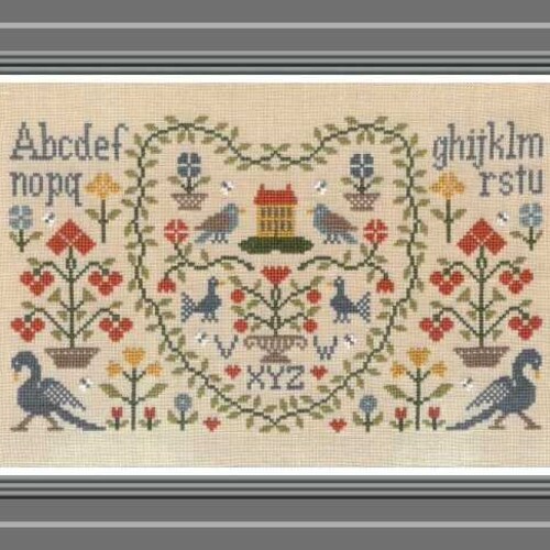 Cross Stitch Sampler Antique French Reproduction Style Bourges | Etsy