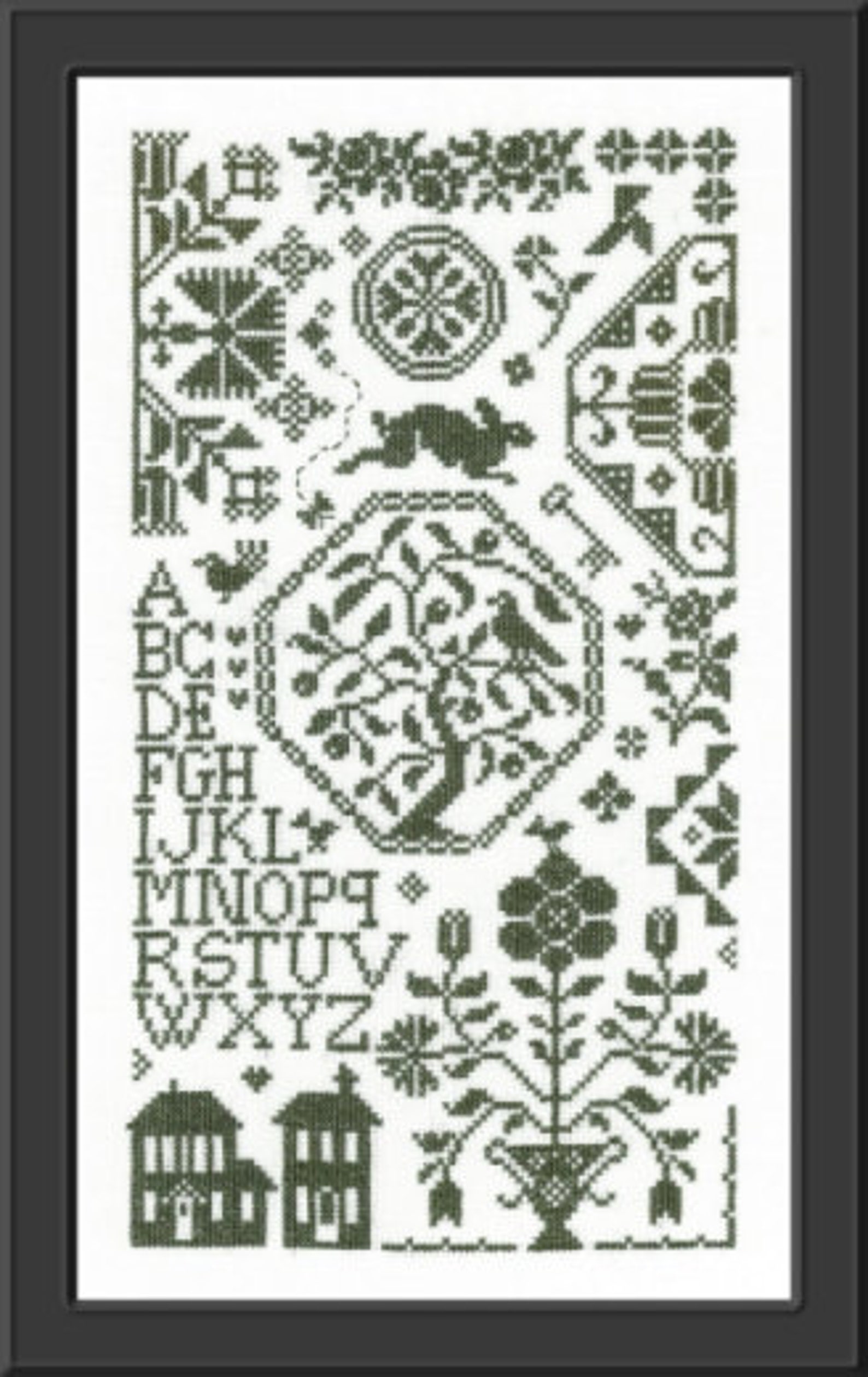 Spring Quaker Sampler Counted Cross Stitch Chart to Work in | Etsy