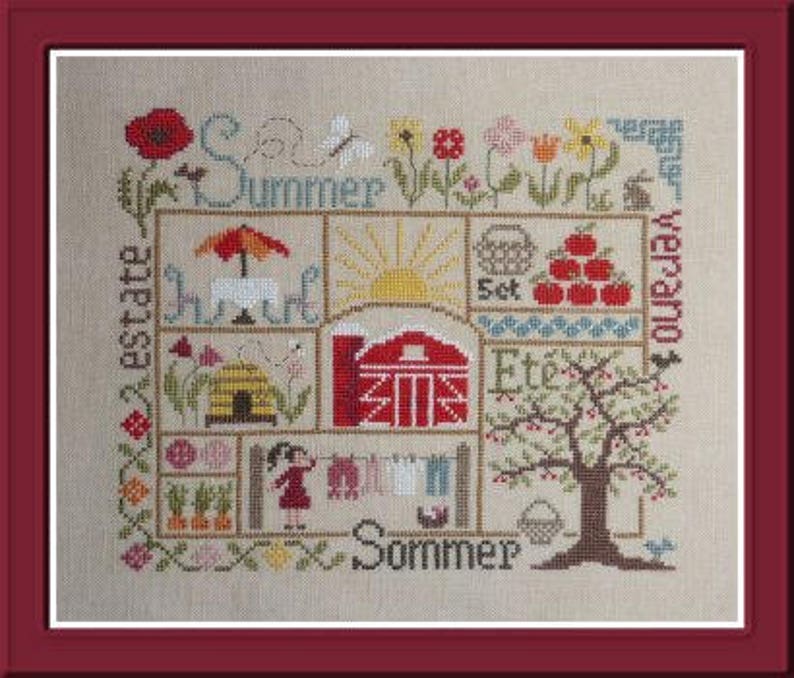 Summer Sampler Counted Cross Stitch Chart. Summer Motifs and - Etsy Canada