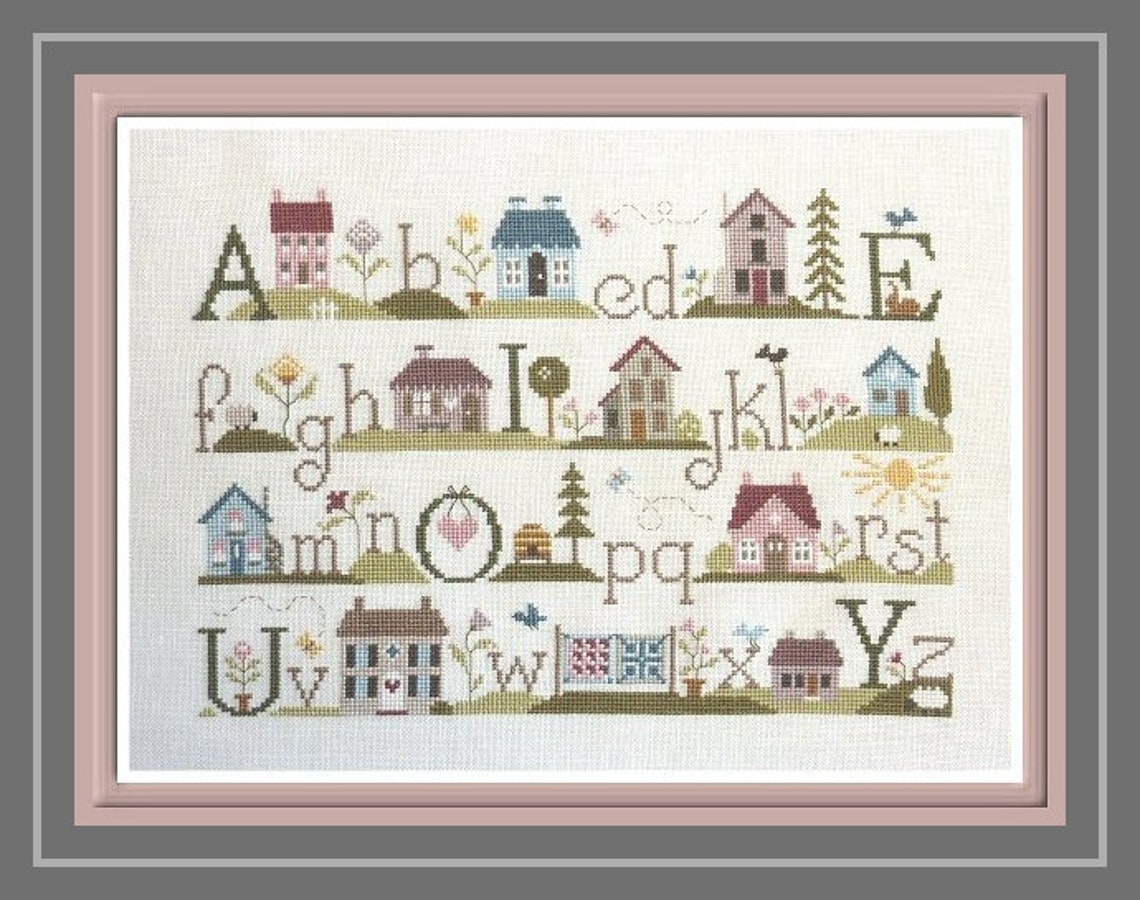 ABC of Houses Counted Cross Stitch Chart. - Etsy