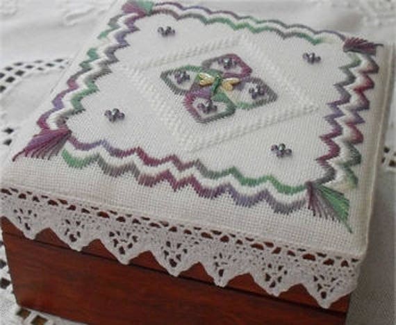 Hayleys Box Top Hardanger Chart to work on 28 count evenweave | Etsy