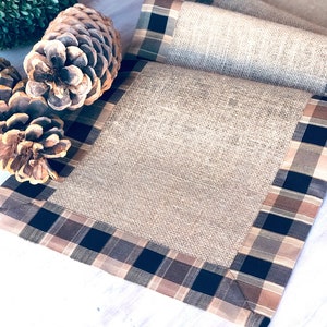 Pine Cabin Rustic Table Runner Farmhouse Linens Burlap Runner Rustic ...