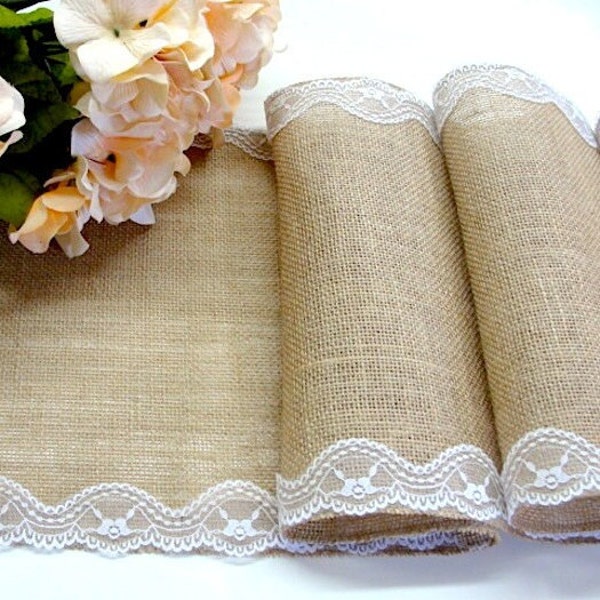 Burlap and Lace Tablecloth - Etsy