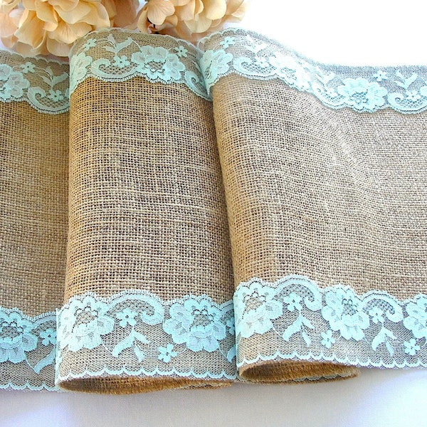 Burlap and Lace Table Runner - Etsy