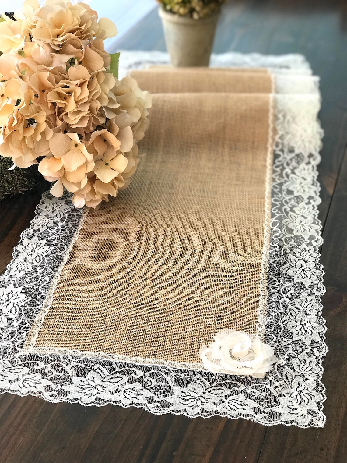 Provencal Table Runner With Ivory Lace French Country - Etsy