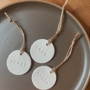 Personalized Polymer Clay Tags, Party Favor, Wedding, Gift, Decor, Boho ...