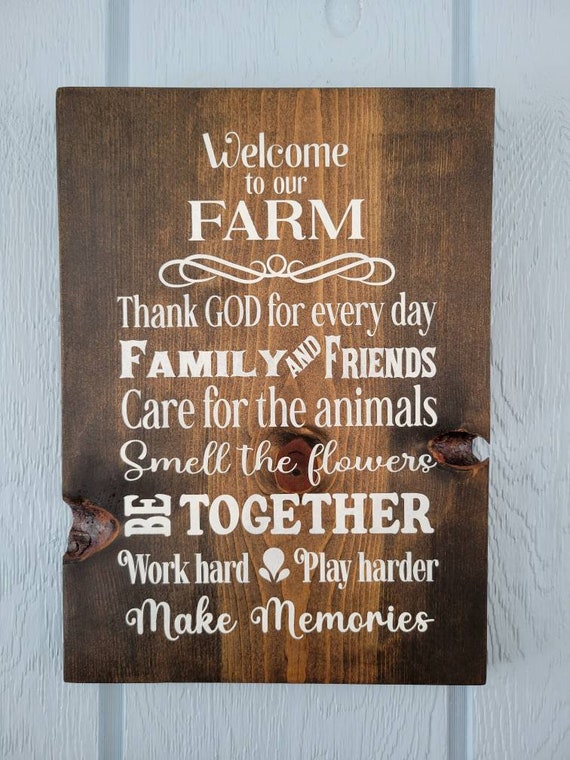 Farm Rules Sign on the Farm Sign Farmhouse Wood Sign Wood | Etsy