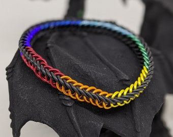 Rainbow Pride Persian Stretch Chainmaille Infinity Bracelet | Etsy