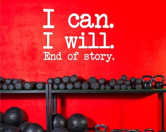 Home Gym and Fitness Wall Decal Push Yourself Vinyl Wall | Etsy