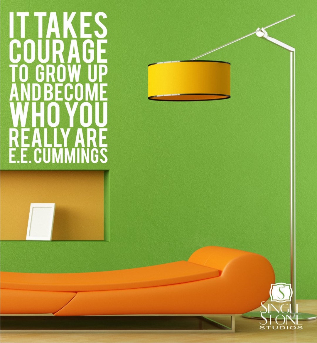 Courage Wall Decal Ee Cummings Subway Art Style - Vinyl Text Custom ...
