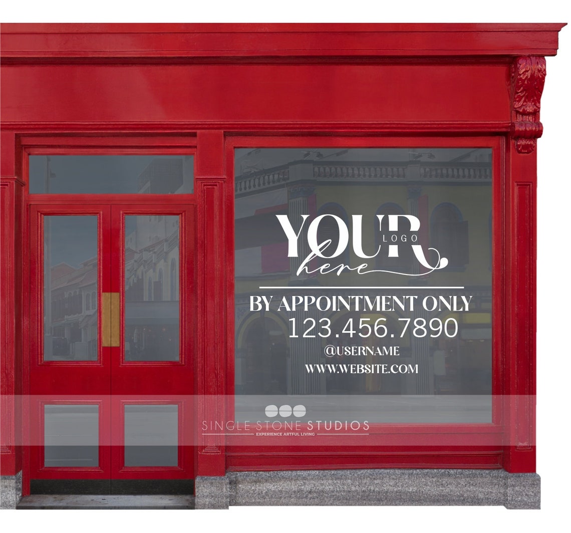 Customized Storefront by Appointment Only Logo Decal Custom - Etsy