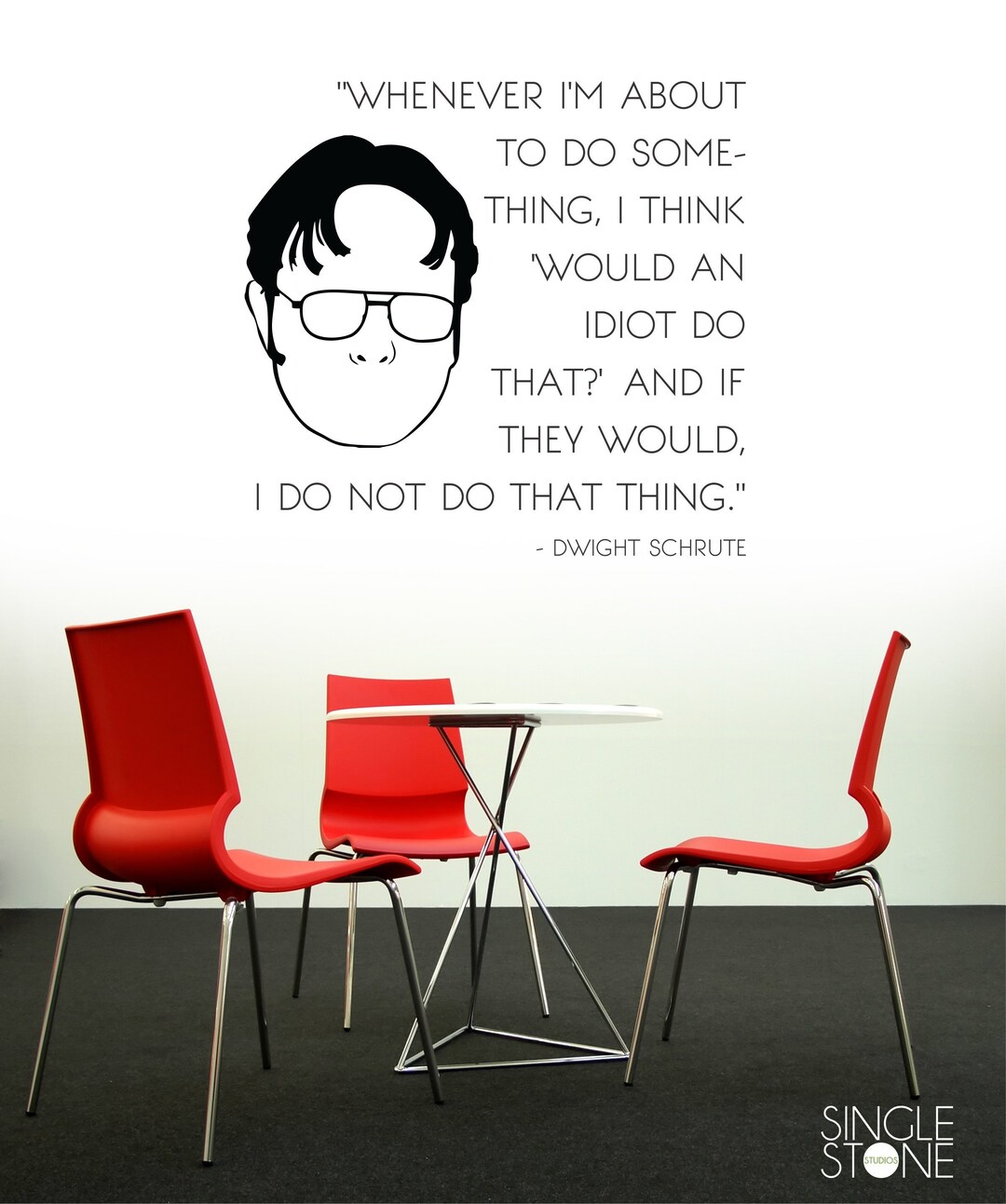 Dwight Schrute Idiot Quote Decal - Vinyl Wall Words Custom Decor - Etsy
