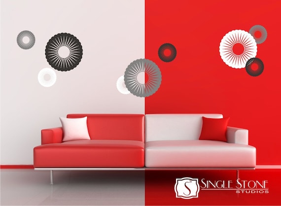 Walll Decals Funky Circles Vinyl Wall Stickers Art Graphics | Etsy