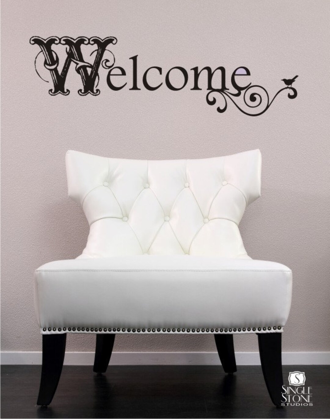 Welcome Wall Decal Vintage Sign - Vinyl Text Wall Words Stickers Art ...