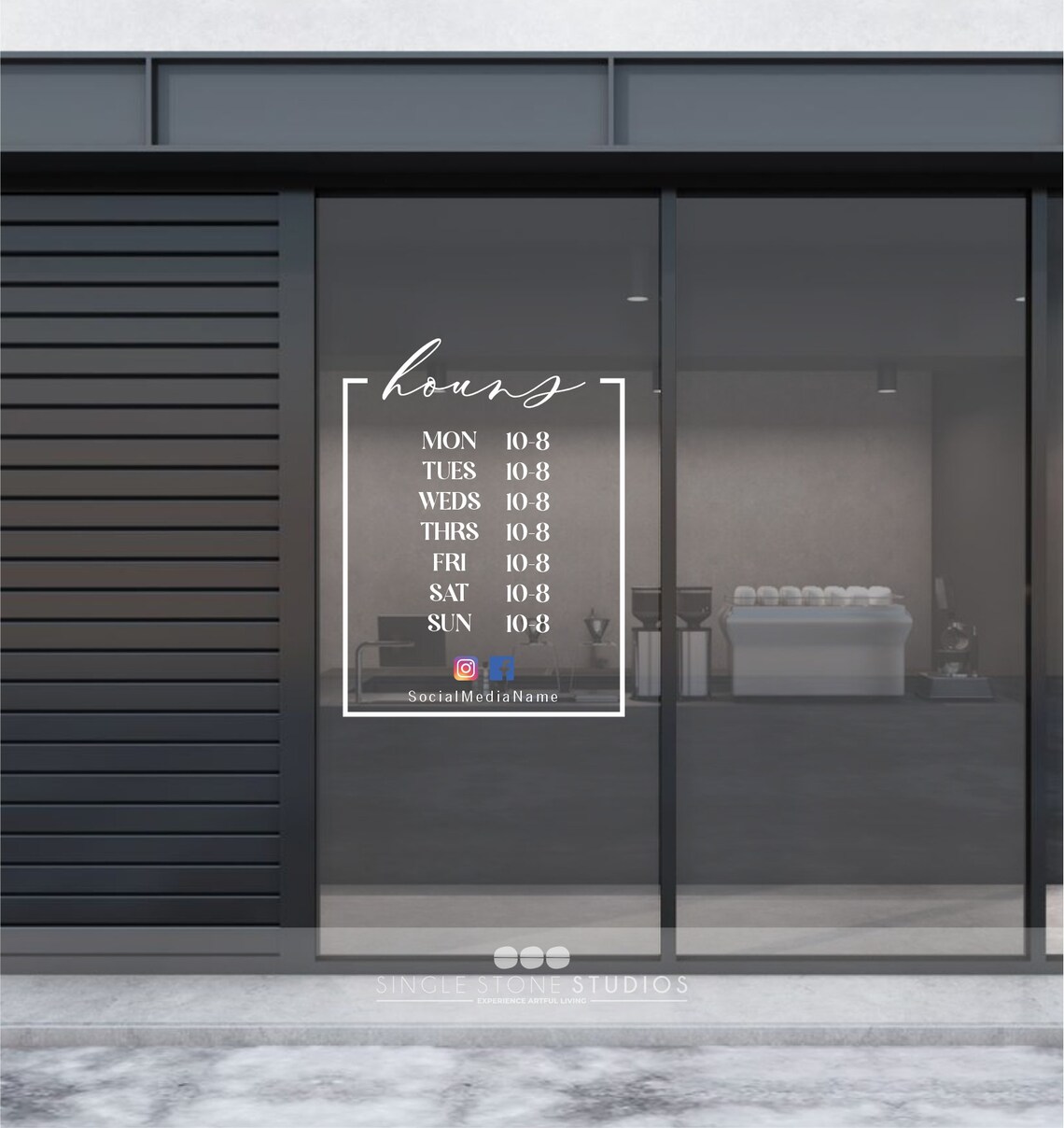Customized Storefront Hours Square Decal Custom Store Hours - Etsy