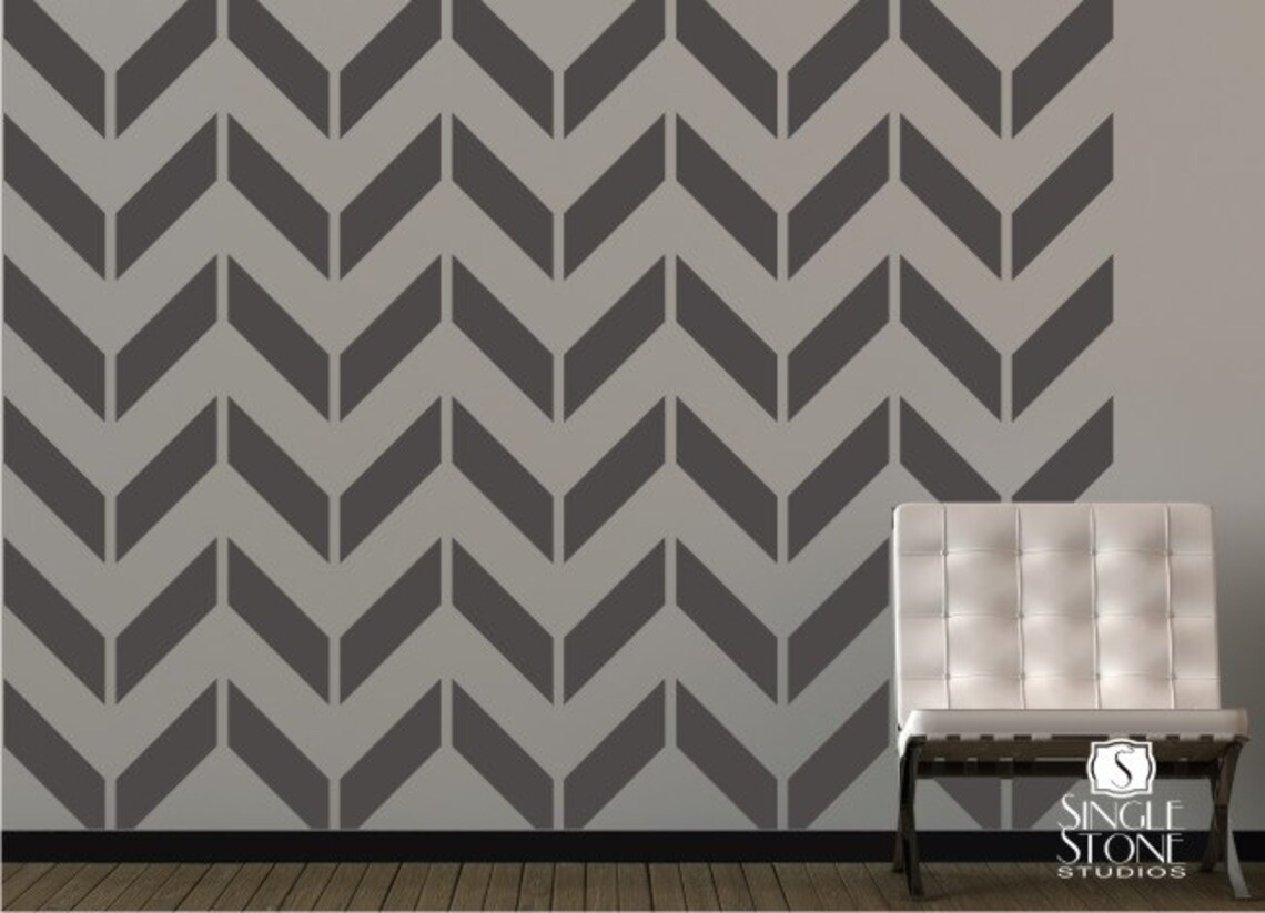 Chevron Pattern Wall Decals Vinyl Art Stickers Custom Home | Etsy