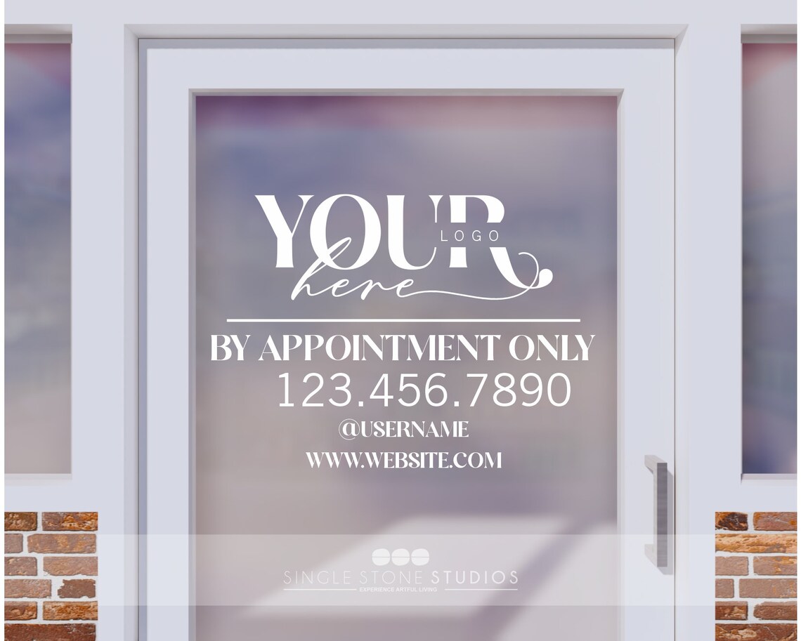 Customized Storefront by Appointment Only Logo Decal Custom - Etsy