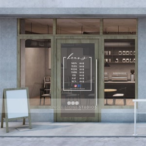 Customized Storefront Hours Square Decal - Custom Store Hours ...