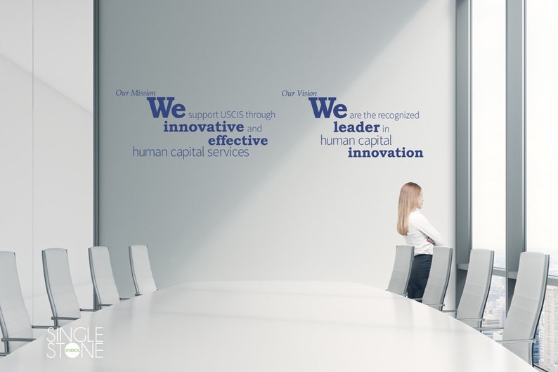 Custom Business Mission or Vision Statement Vinyl Decal - Create Your ...