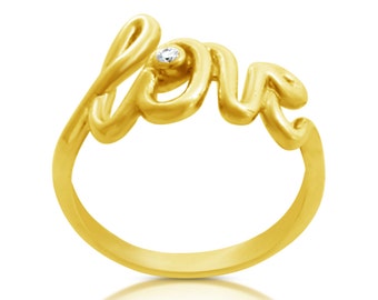 Love Word Ring - Etsy