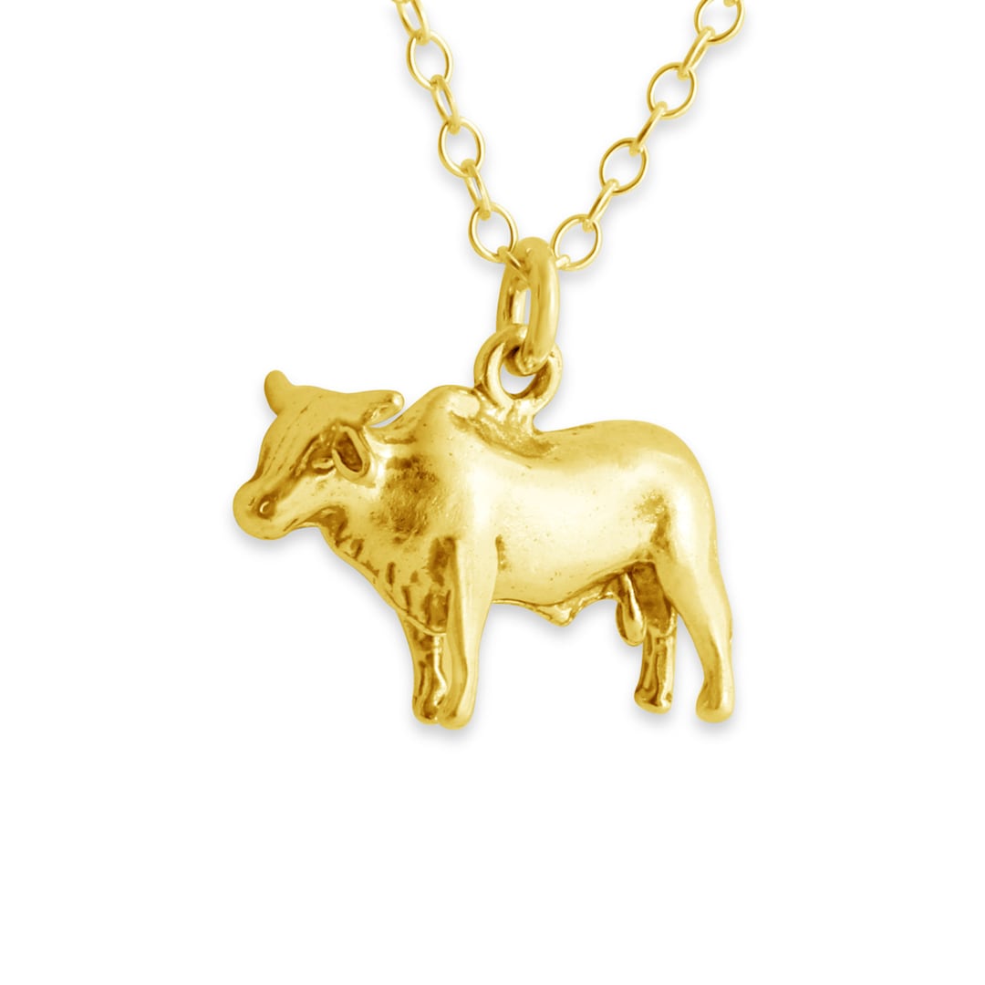 Solid 3D Bull Ox Calf Bullock Male Animal Taurus Zodiac Sign Charm ...