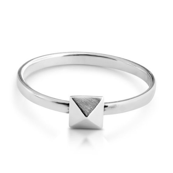 Pyramid Geometric Shape Stackable Ring 925 Sterling Silver New | Etsy