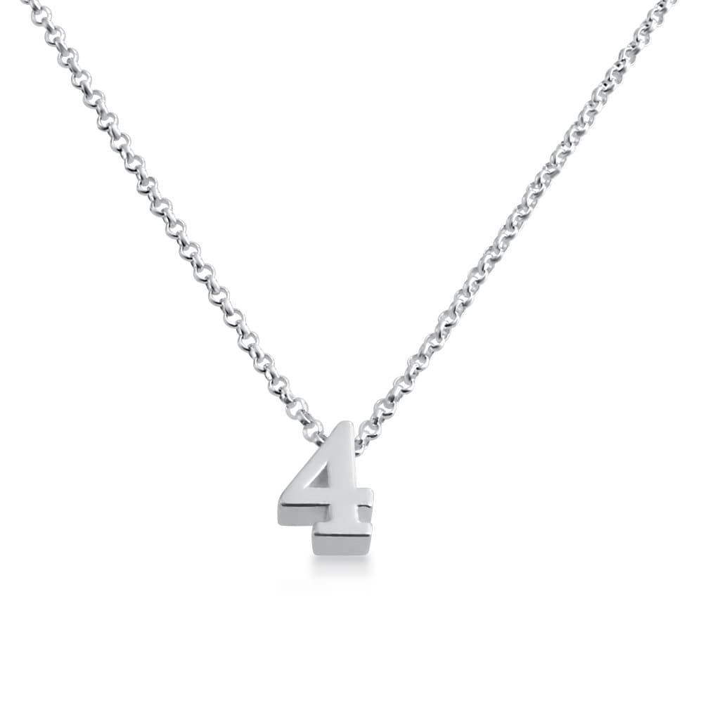 Number Four 4 Symbol Serif Font Charm Pendant Necklace | Etsy