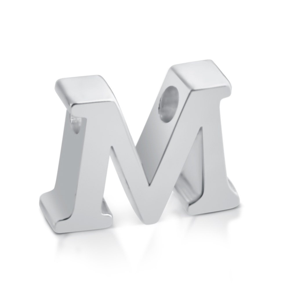 Initial Letter M Personalized Letters Serif Font Charm Pendant | Etsy