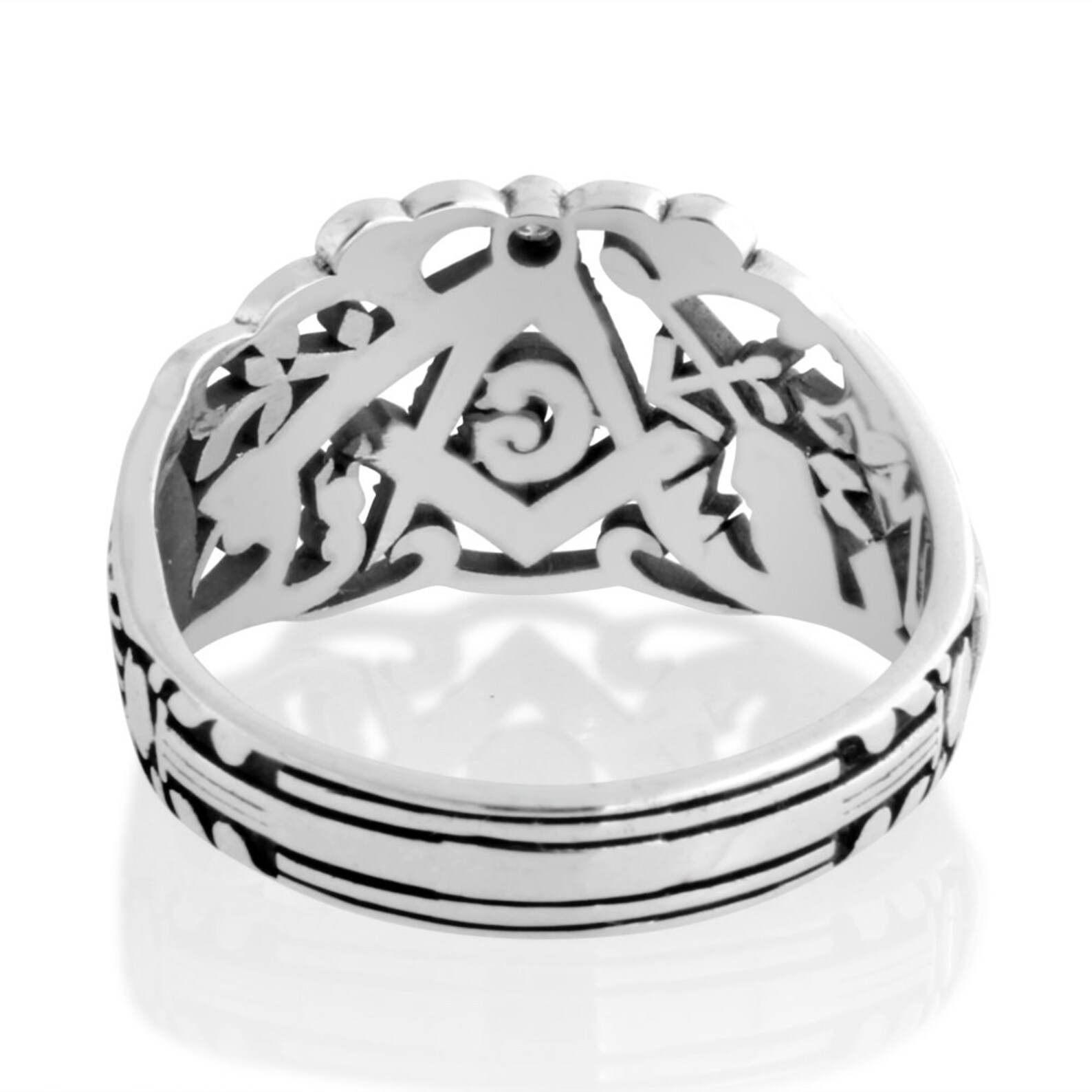 Openwork Filigree Freemason Ring With 2mm 0.03 Ct. Tw - Etsy