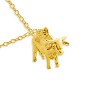 Solid 3D Bull Ox Calf Bullock Male Animal Taurus Zodiac Sign Charm ...