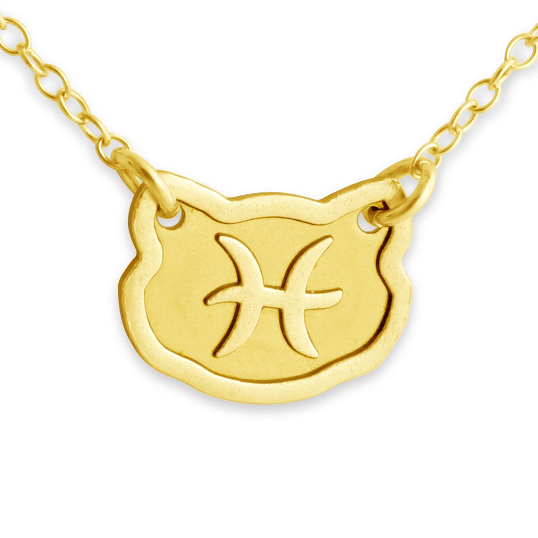 Pisces Zodiac Sign Horoscope Birthday Feline Charm Pendant Jump Ring ...