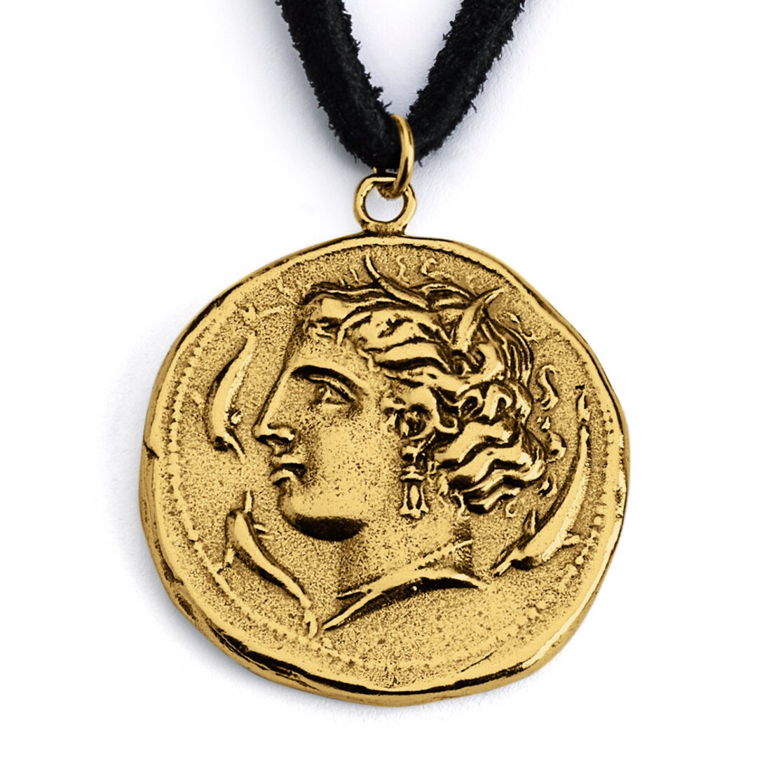Nymphe aréthuse réplique grecque pendentif à breloque pièce de monnaie ...